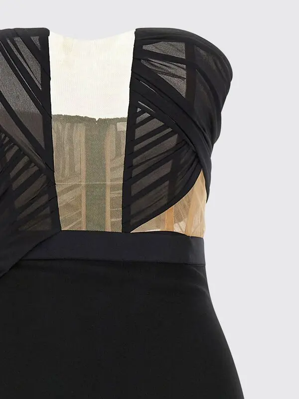 NENSI DOJAKA Strapless Gown With Sheer Detailing