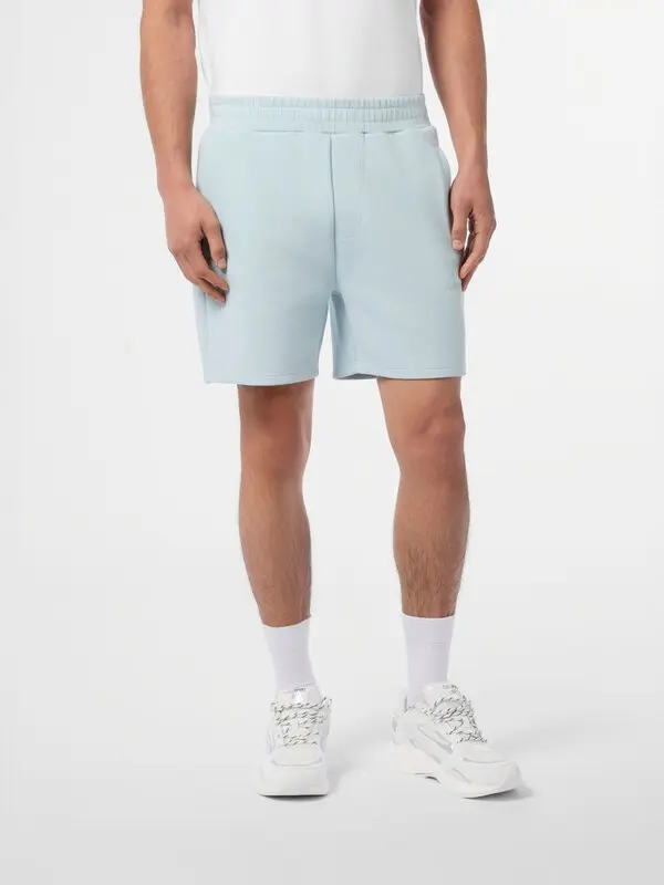PLEIN SPORT Cotton Blend Jogging Shorts - Turquoise