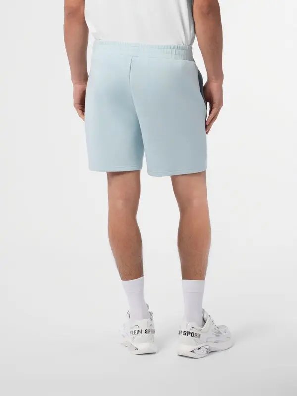 PLEIN SPORT Cotton Blend Jogging Shorts - Turquoise