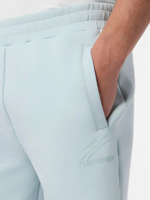 PLEIN SPORT Cotton Blend Jogging Shorts - Turquoise