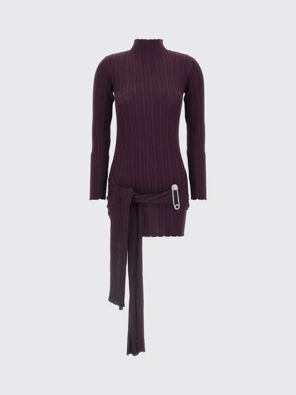 Giuseppe Di Morabito Ribbed Knit Mini Dress With Detachable Tie
