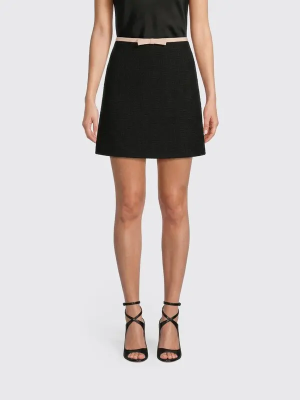Valentino Garavani Virgin Wool Mini Skirt With Bow