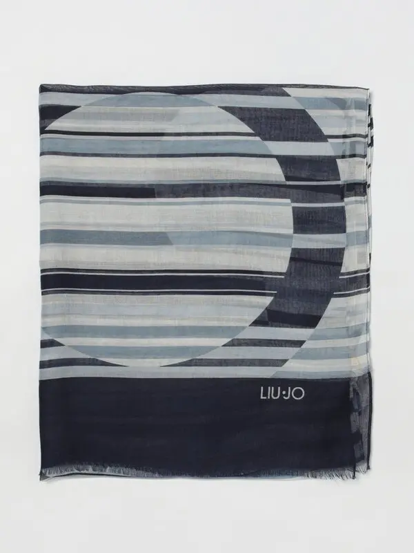 Liu Jo Striped Fabric Scarf - Blue