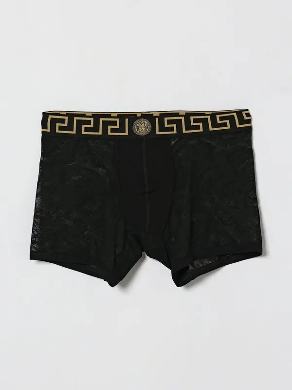 Versace Lace Boxer Shorts With Greca Band
