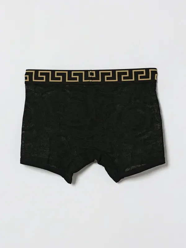 Versace Lace Boxer Shorts With Greca Band