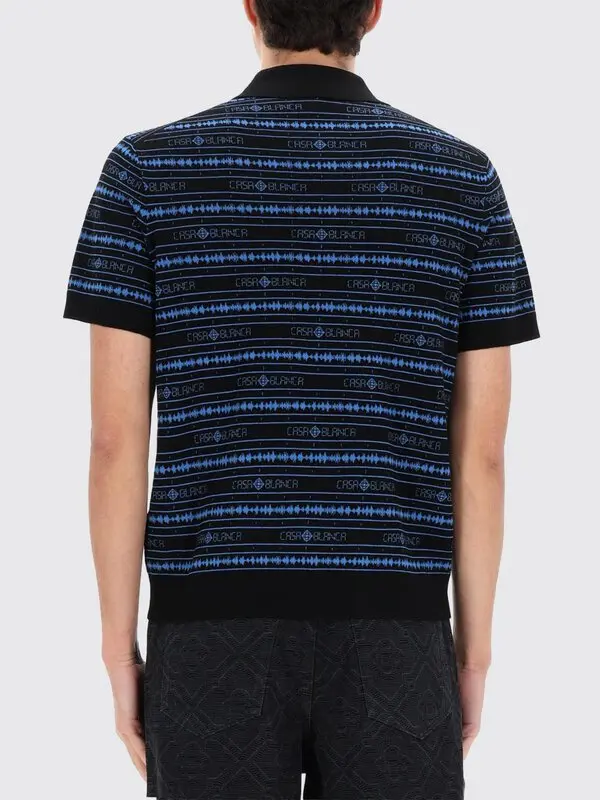 Casablanca Contrast Logo Knitted Wool Polo Shirt