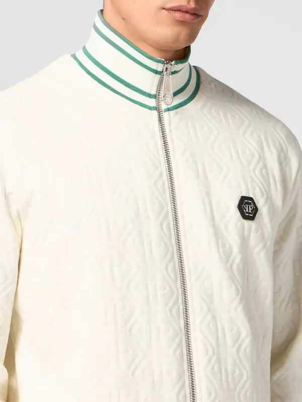 Philipp Plein Monogram Zip-up Jacket - White