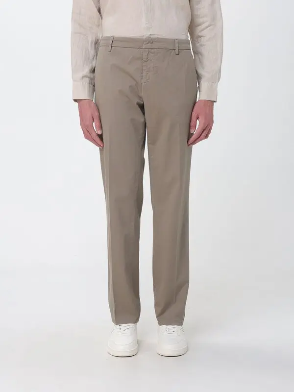 DONDUP Slim Fit Cotton Trousers - Brown