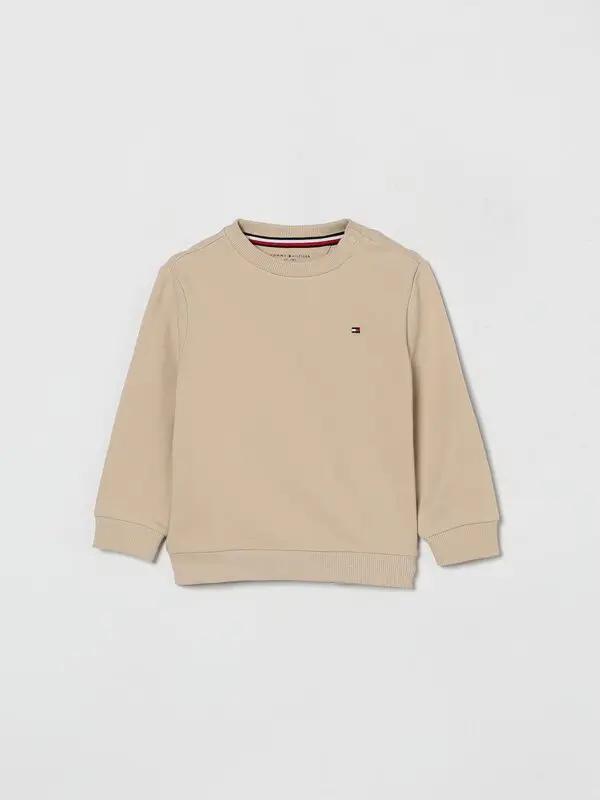 Tommy Hilfiger Embroidered Logo Cotton Sweatshirt - Sand
