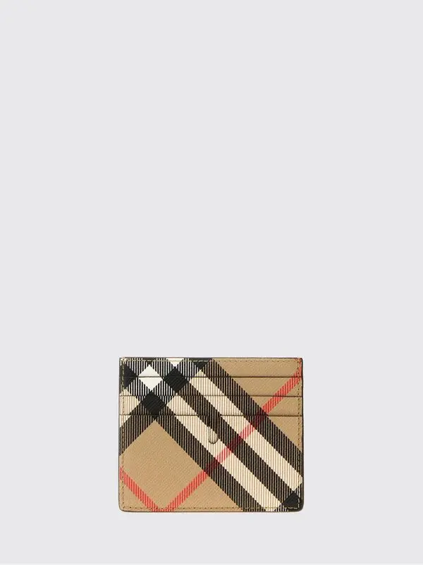 Burberry Vintage Check Coated Cotton Flat Card Holder - Sand
