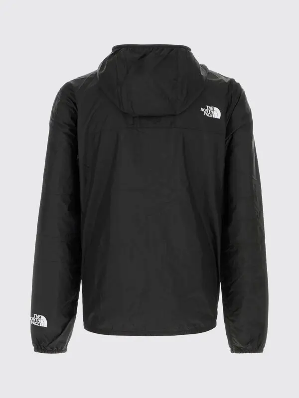 The North Face Windbreaker Jacket With Drawstring Hood And Logo Detail - Black