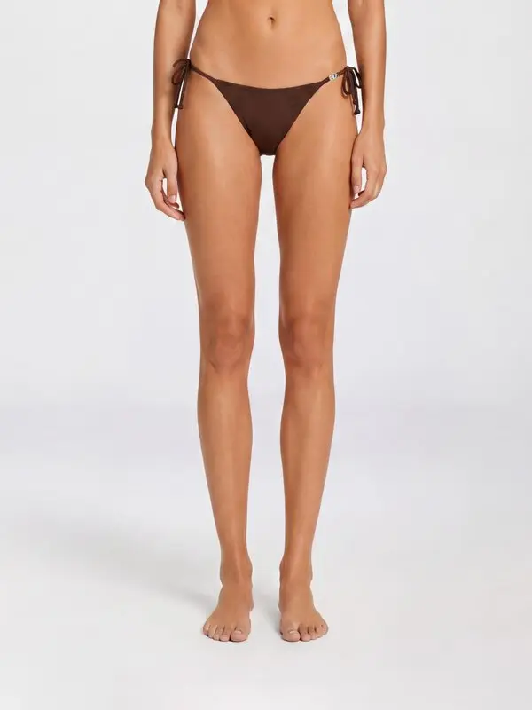 DIESEL® Slim Fit Polyamide Bikini Bottoms With Adjustable Side Ties - Brown