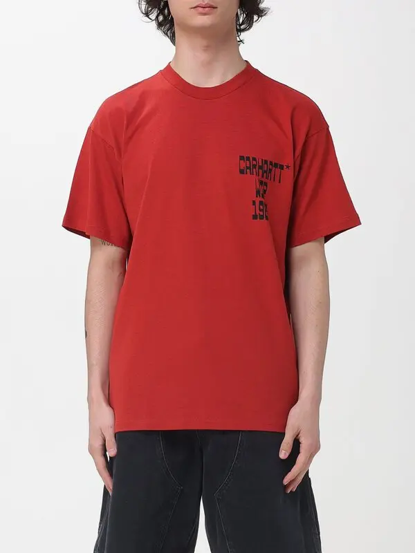 Carhartt Work In Progress Cotton T-shirt With Logo - Red