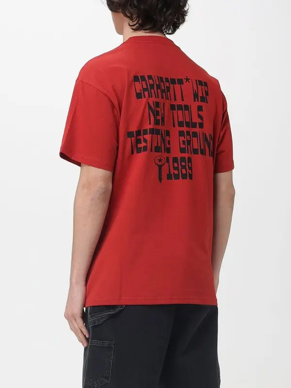Carhartt Work In Progress Cotton T-shirt With Logo - Red