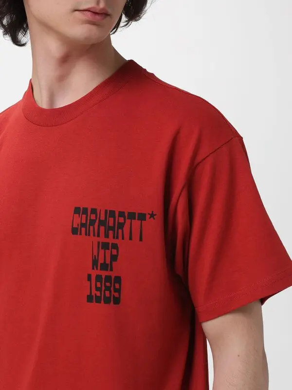 Carhartt Work In Progress Cotton T-shirt With Logo - Red