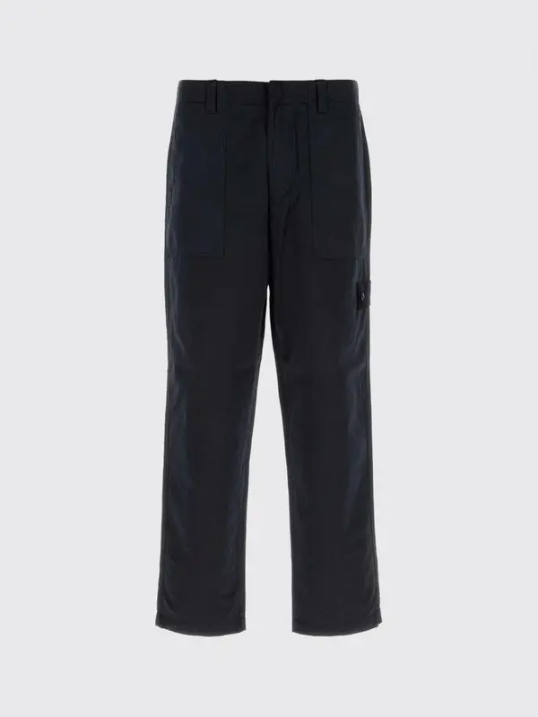 Stone Island Linen And Cotton Straight Trousers