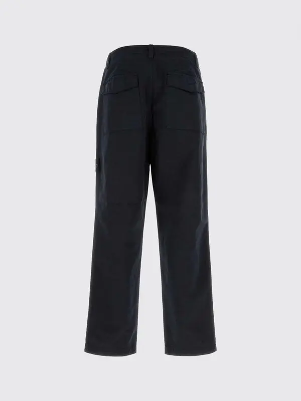 Stone Island Linen And Cotton Straight Trousers