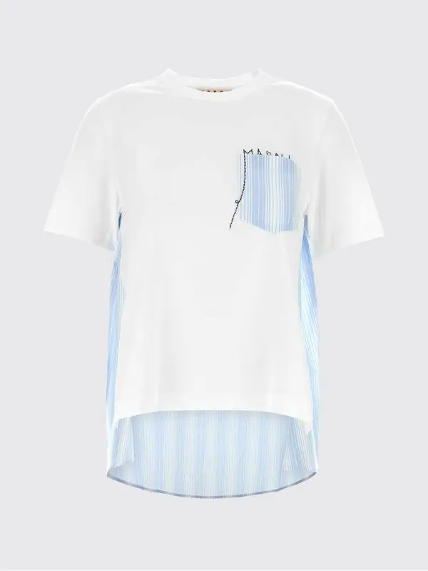 Marni Cotton T-shirts With Striped Panel