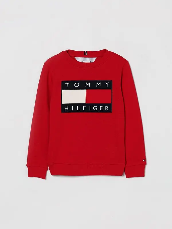 Tommy Hilfiger Cotton Crew Neck Sweatshirt With Logo Detail