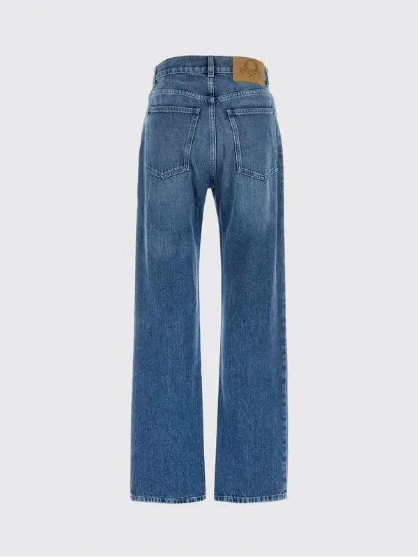 Moschino Wide-leg Denim Jeans With Applied Hearts
