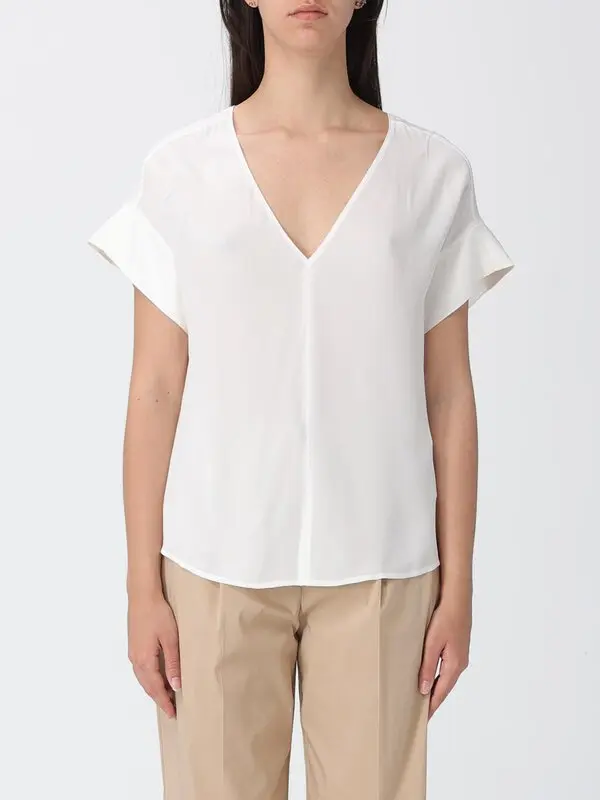 Liu Jo Sheer Viscose Blouse With A Deep V-neck