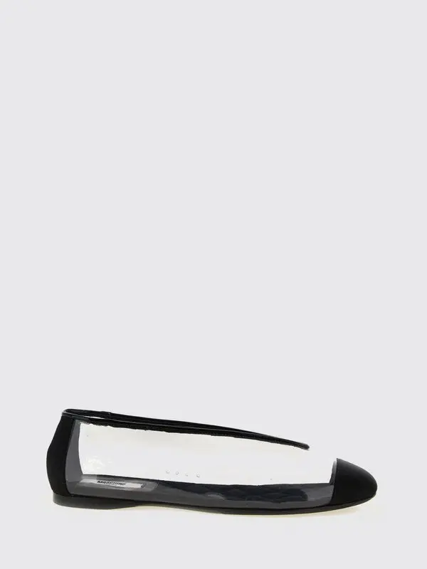 Moschino Pvc And Satin Ballet Flats - Black