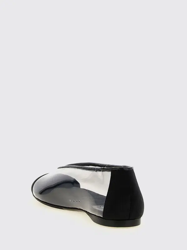 Moschino Pvc And Satin Ballet Flats - Black