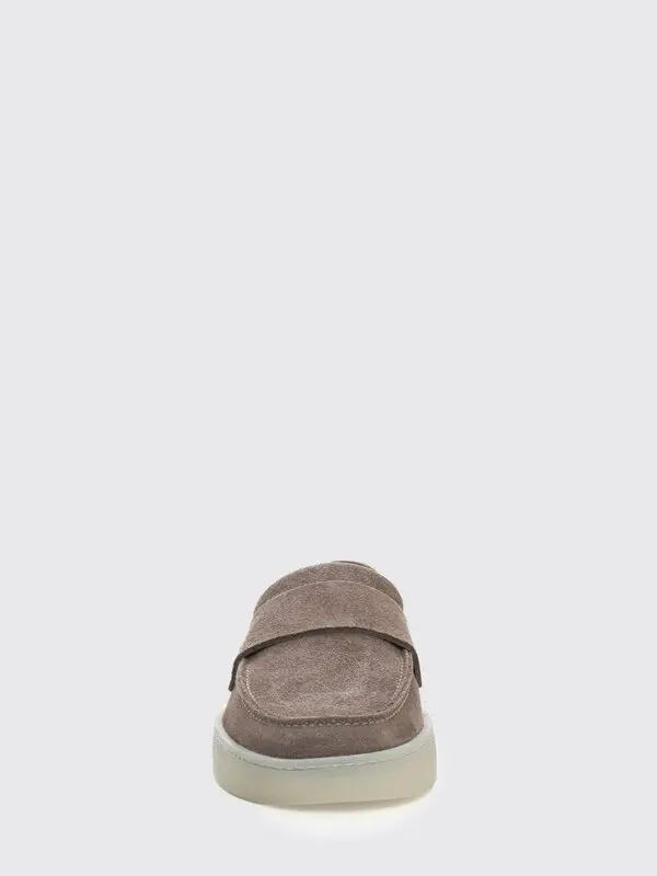 BOSS Suede Loafers With Penny Bar And Rubber Sole - Beige