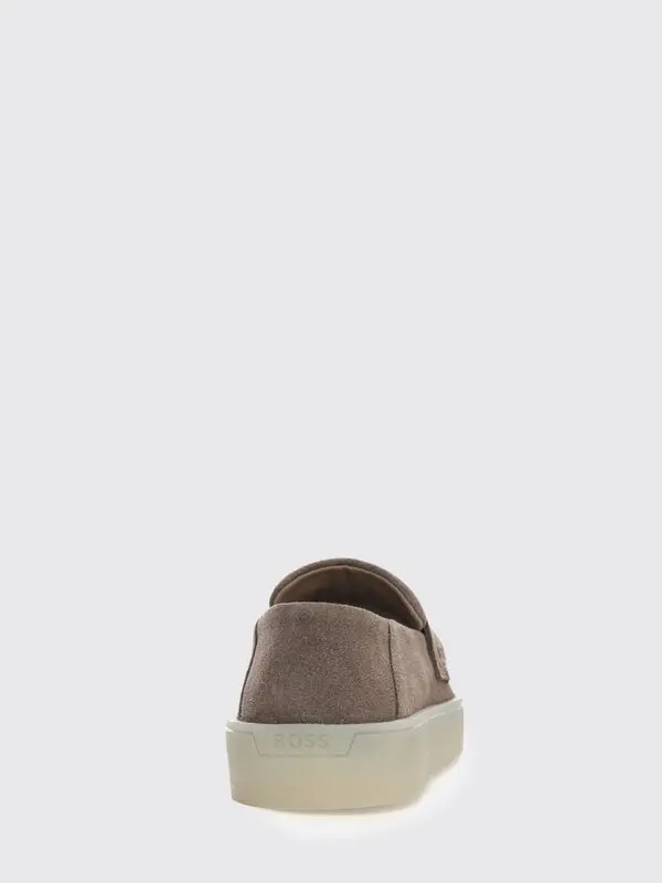 BOSS Suede Loafers With Penny Bar And Rubber Sole - Beige