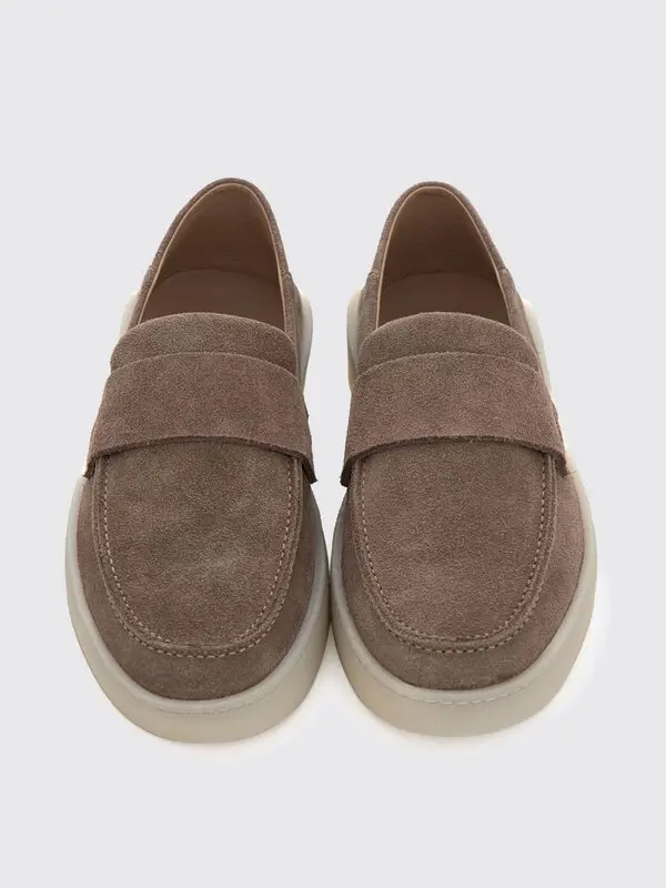 BOSS Suede Loafers With Penny Bar And Rubber Sole - Beige