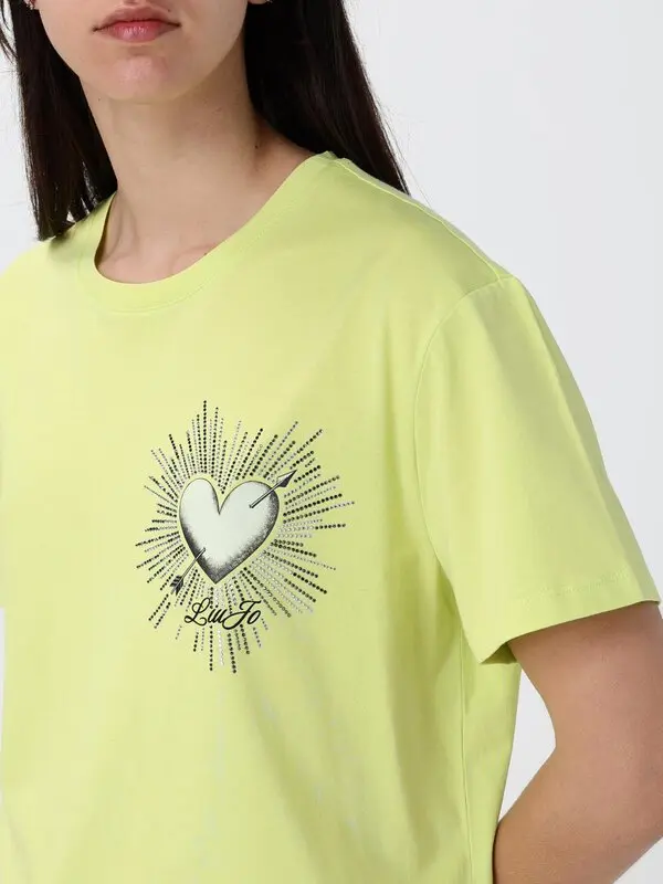 Liu Jo Graphic Print Cotton T-shirt With Contrast Logo - Green