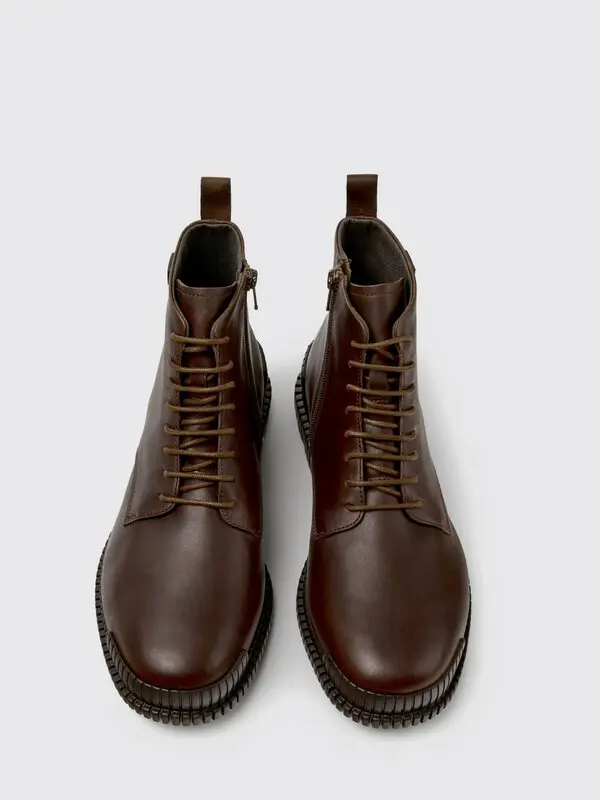 Camper Pix Lace-up Ankle Boots In Smooth Leather With Xl Extralight® Sole