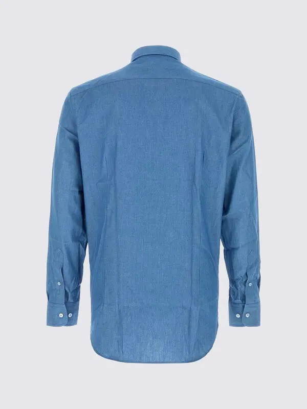 Etro Cotton Shirt With French Collar And Embroidered Cube Logo