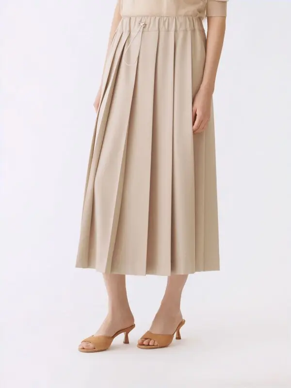 Fabiana Filippi Pleated Midi Skirt - Nude