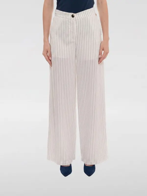 Liu Jo Striped Viscose High-waisted Palazzo Pants