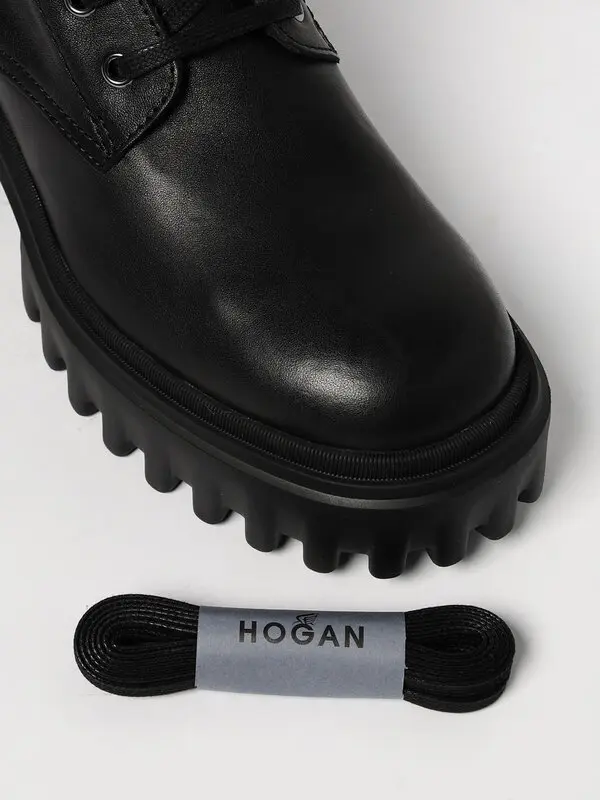 Hogan Leather Combat Boots