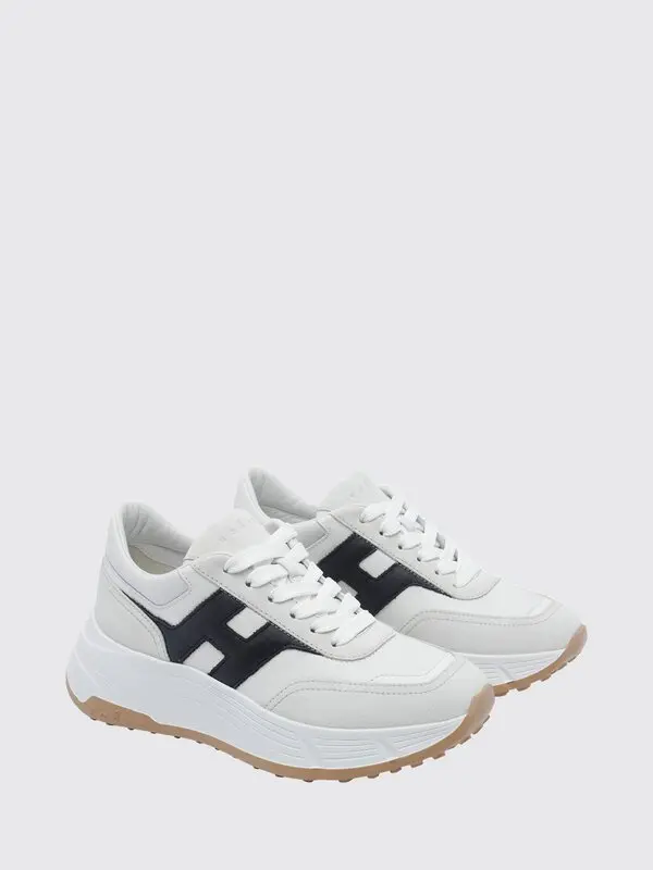 Hogan Trainers With Contrast H Detailing - White
