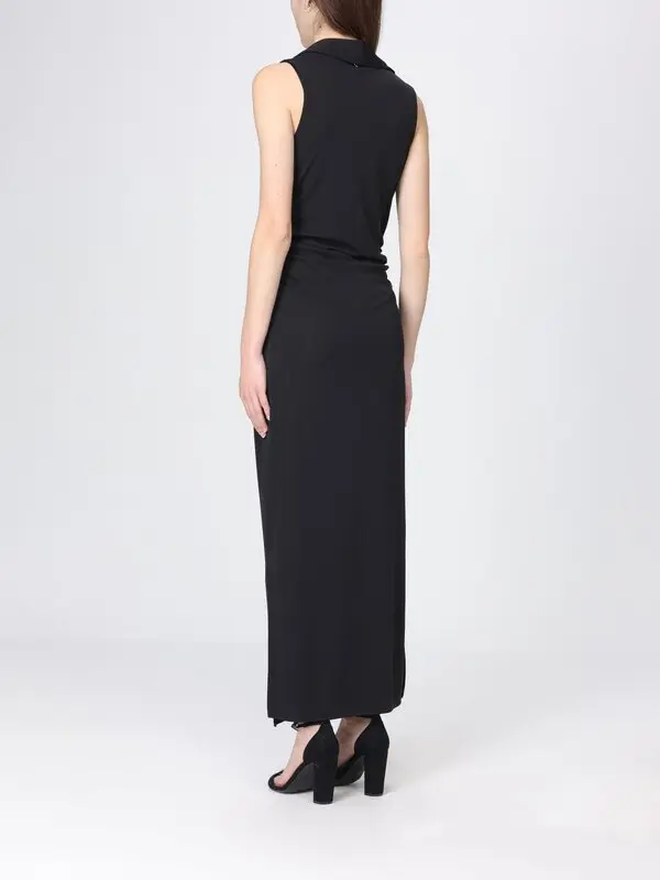 Liu Jo Off-the-shoulder Long Jersey Dress With Rhinestone Embellishments