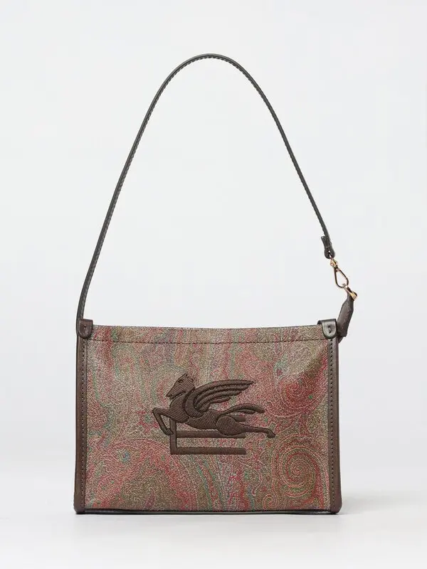 Etro Mini Paisley Coated Cotton Shoulder Bag - Brown