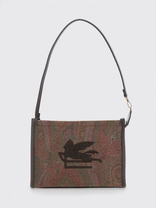 Etro Mini Paisley Coated Cotton Shoulder Bag - Brown