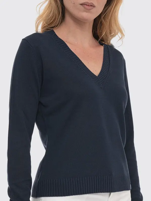 Peuterey Slim Fit V-neck Viscose Blend Sweater With Long Sleeves