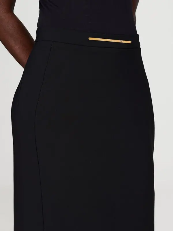 Elisabetta Franchi Midi Pencil Skirt With Side Slit