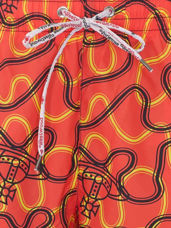 VIVIENNE WESTWOOD Orb Monogram Polyamide Swim Shorts With Elasticated Waist