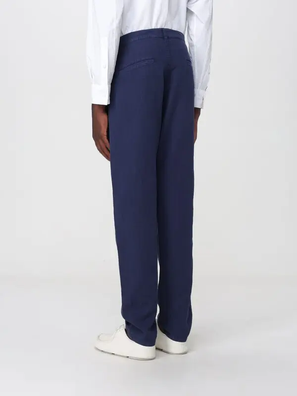 Aspesi Mid-rise Regular Fit Linen-blend Chino Trousers