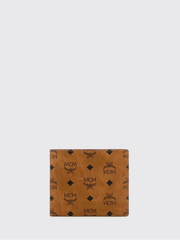 Mcm Wallet In Coated Cotton With All-over Logo