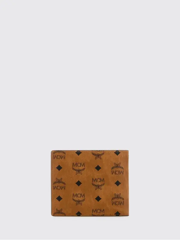 Mcm Wallet In Coated Cotton With All-over Logo