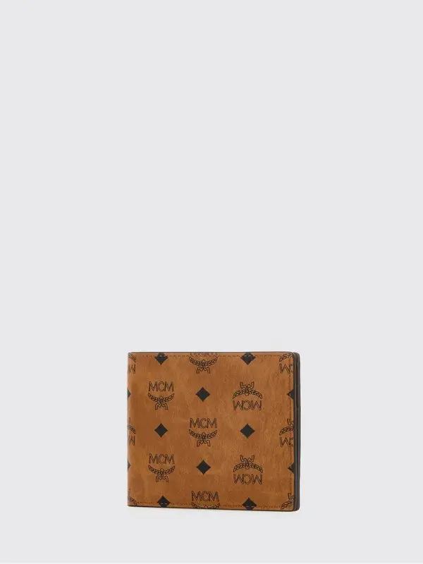 Mcm Wallet In Coated Cotton With All-over Logo