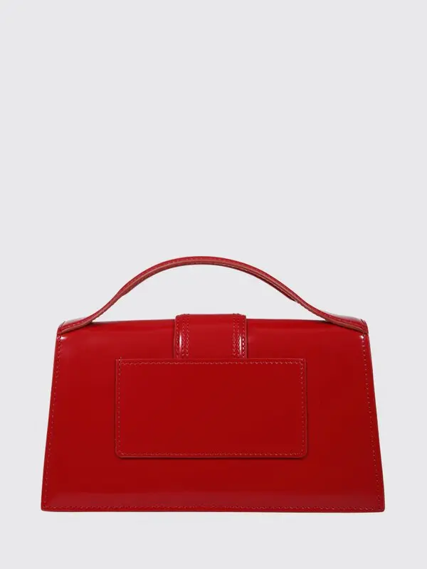 Jacquemus Le Bambino Smooth Calfskin Handbag With Lettering Logo - Red
