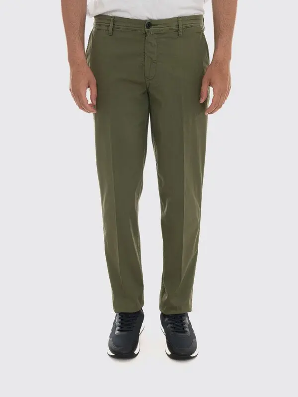 Peuterey Slim Fit Mid-rise Cotton-blend Chino Trousers - Green