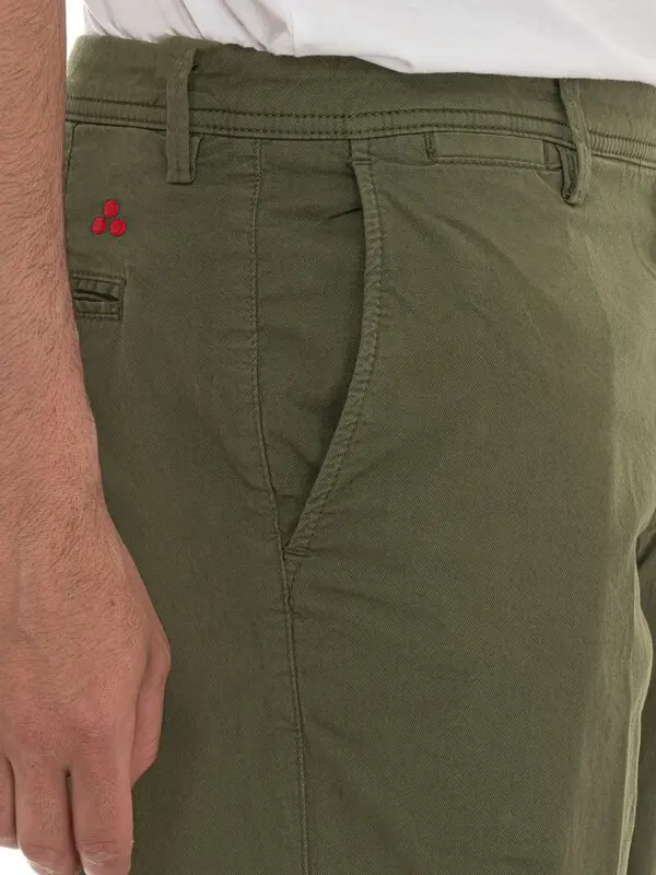 Peuterey Slim Fit Mid-rise Cotton-blend Chino Trousers - Green